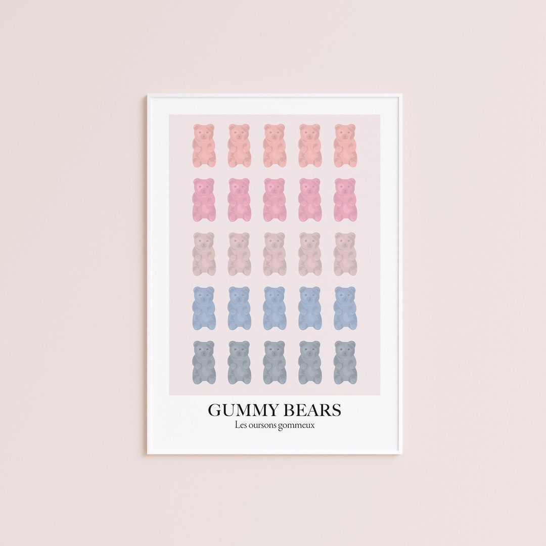 Gummy Bear Cute Girly Aesthetic Art Print Multi Color Printable Wall ...