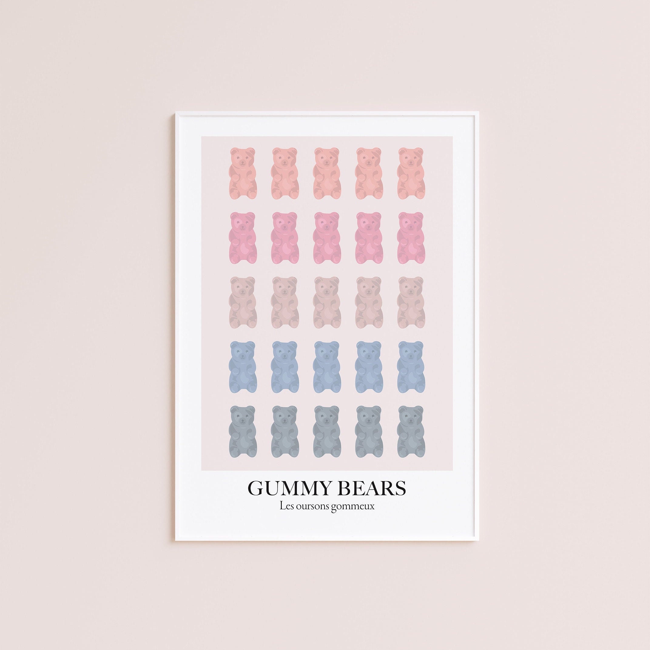 Gummy Bear Cute Girly Aesthetic Art Print Multi Color Printable Wall ...