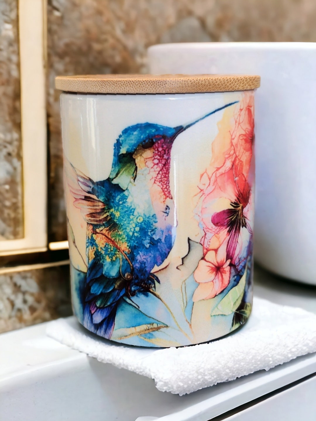 Hummingbird Ceramic Canister, Bird Jar, Decorative Container - Etsy