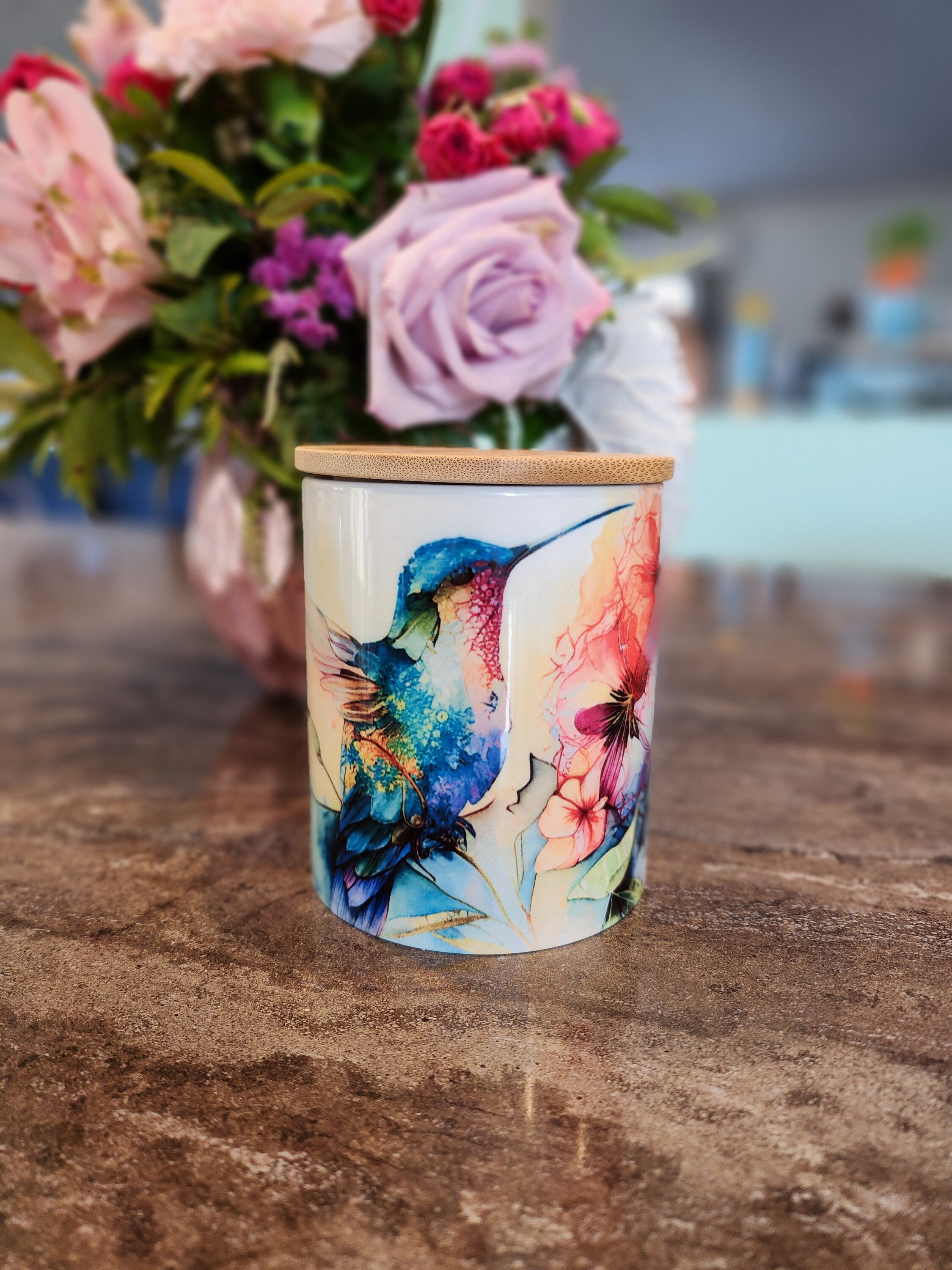 Hummingbird Ceramic Canister, Bird Jar, Decorative Container - Etsy