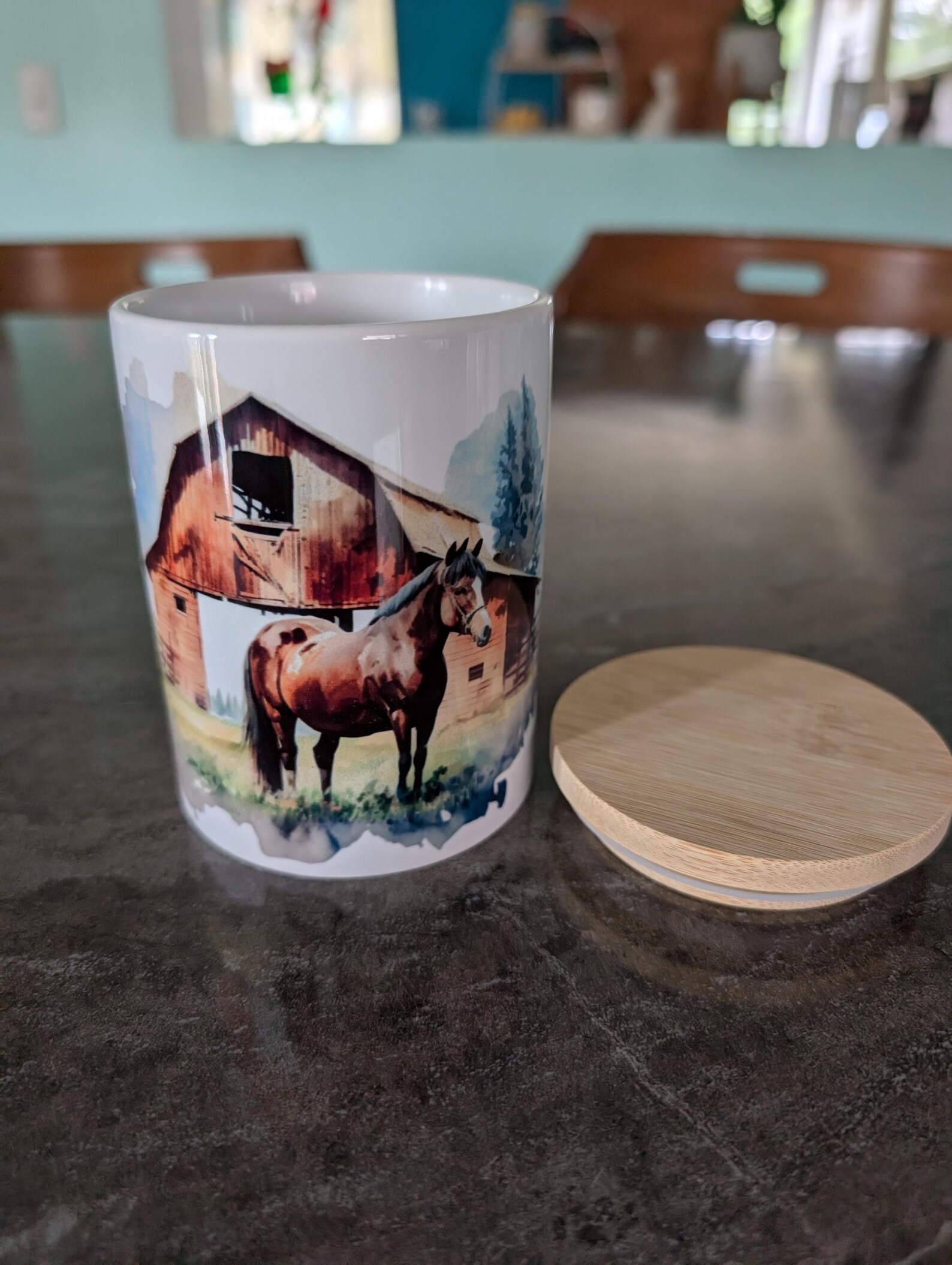 Horse Ceramic Canister, Rustic Barn Jar, Decorative Container - Etsy