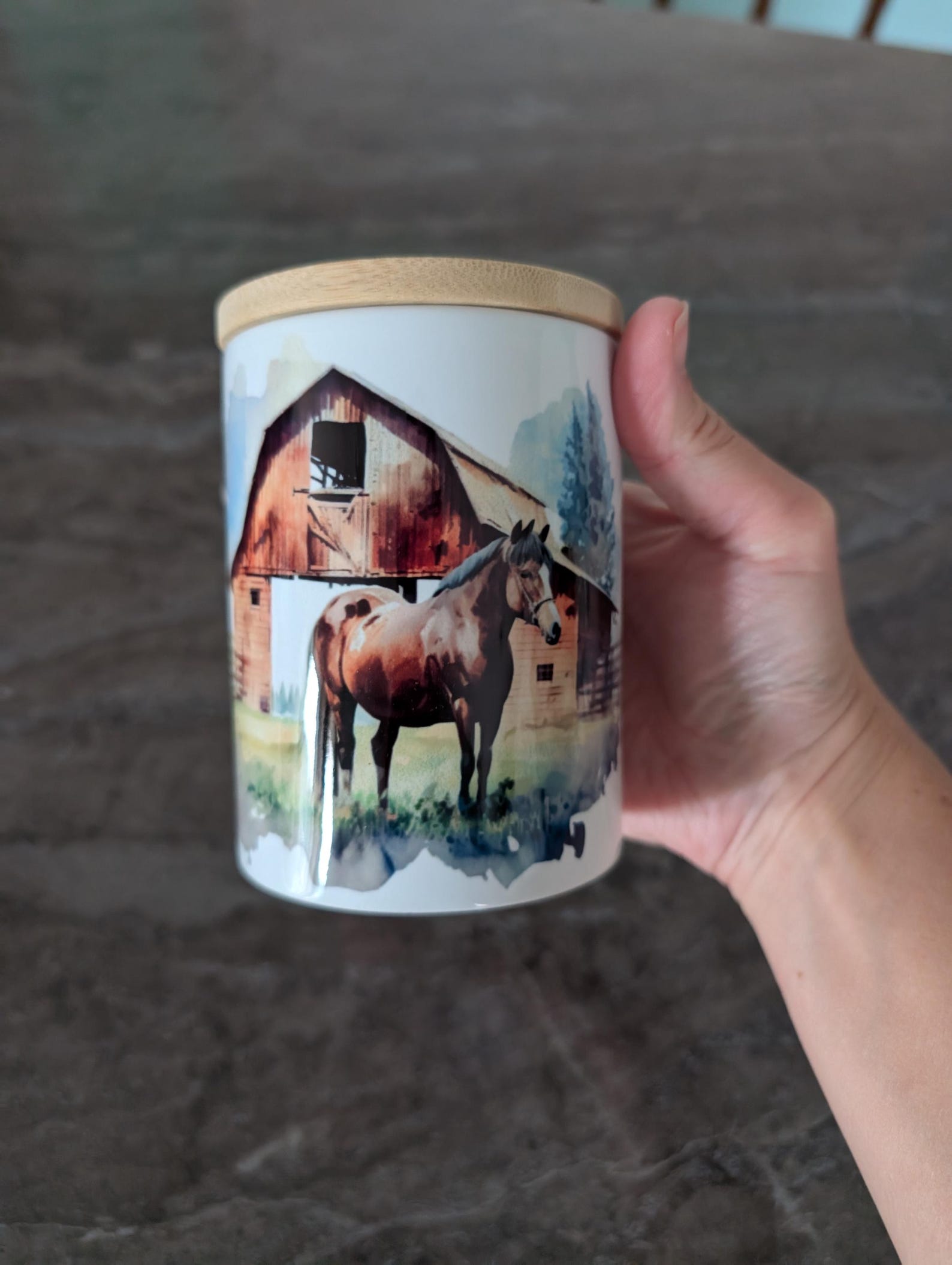 Horse Ceramic Canister, Rustic Barn Jar, Decorative Container - Etsy