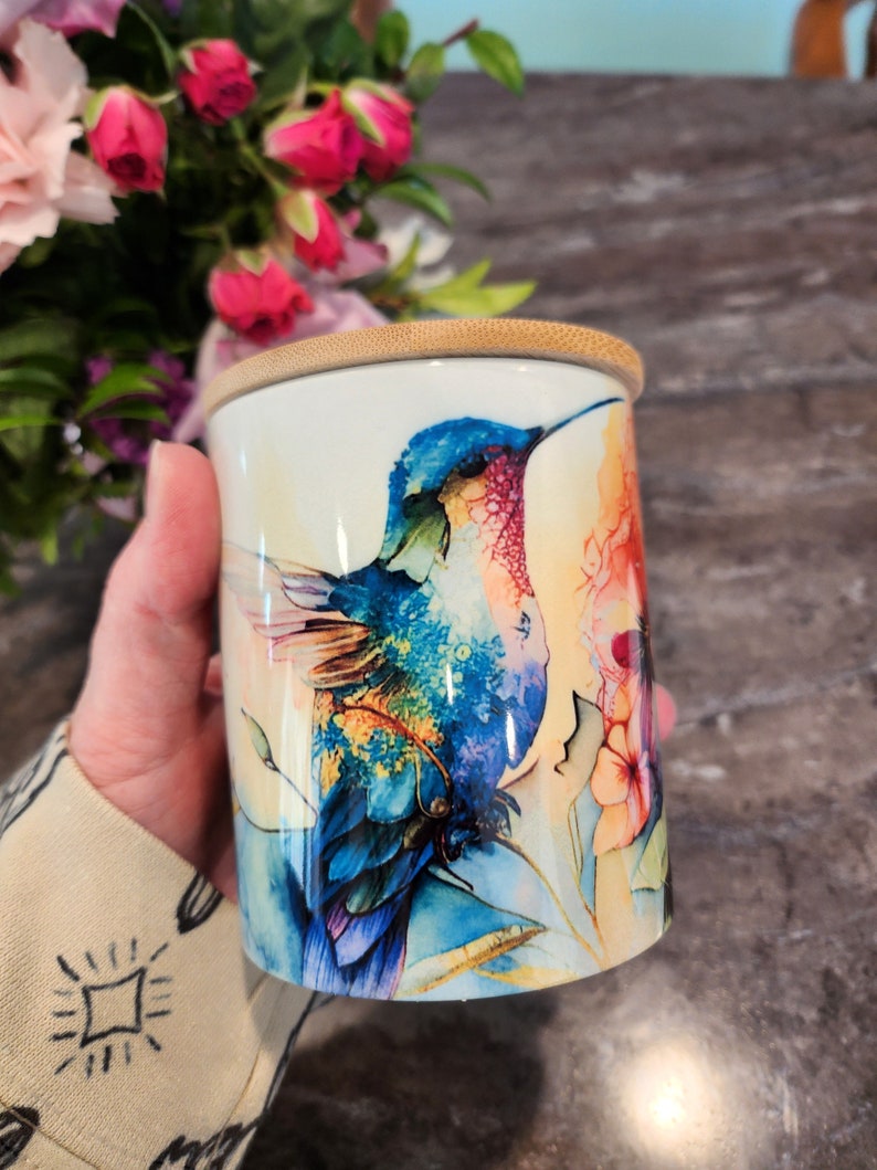 Hummingbird Ceramic Canister, Bird Jar, Decorative Container - Etsy