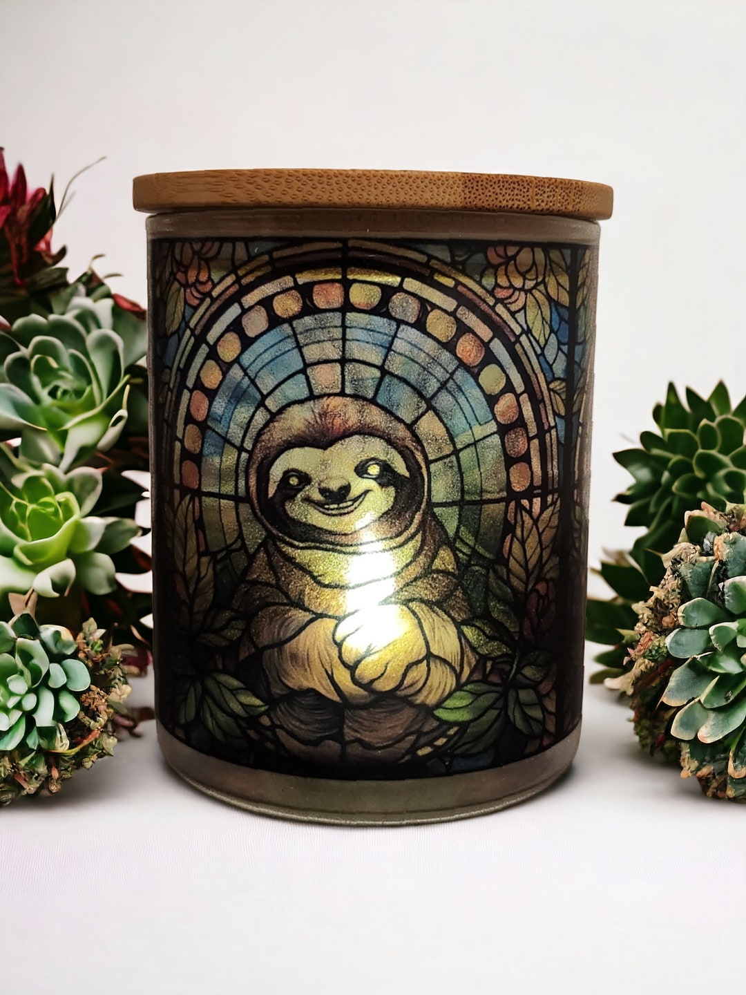 Sloth Stained Glass Designed Battery Operated Tea Light Holder - Etsy