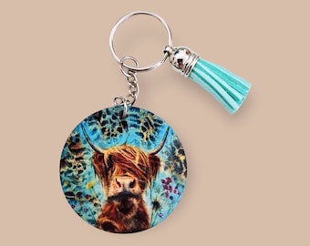 Highland Cow Keychain Svg - Etsy