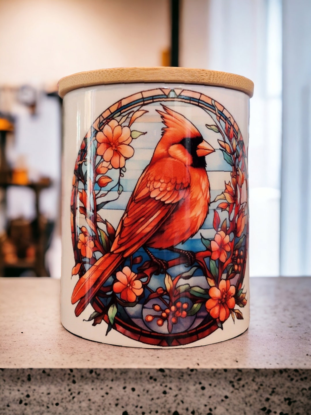 Red Bird Ceramic Canister, Cardinal Jar, Decorative Container - Etsy