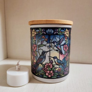 Hummingbird Stained Glass Designed Battery Operated Tea Light Holder - Etsy
