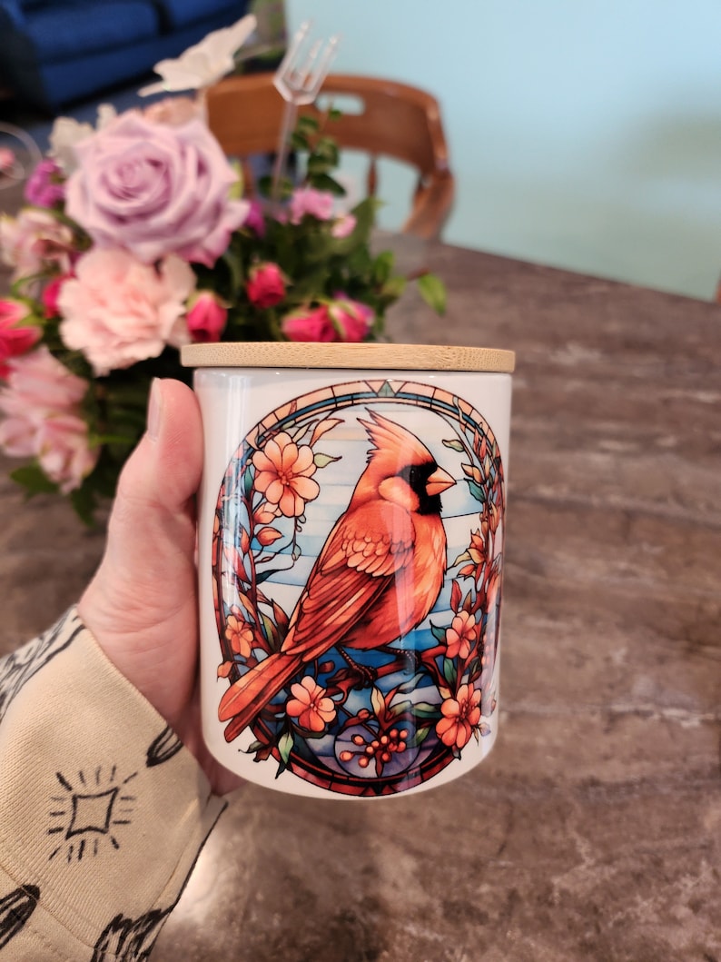 Red Bird Ceramic Canister, Cardinal Jar, Decorative Container - Etsy