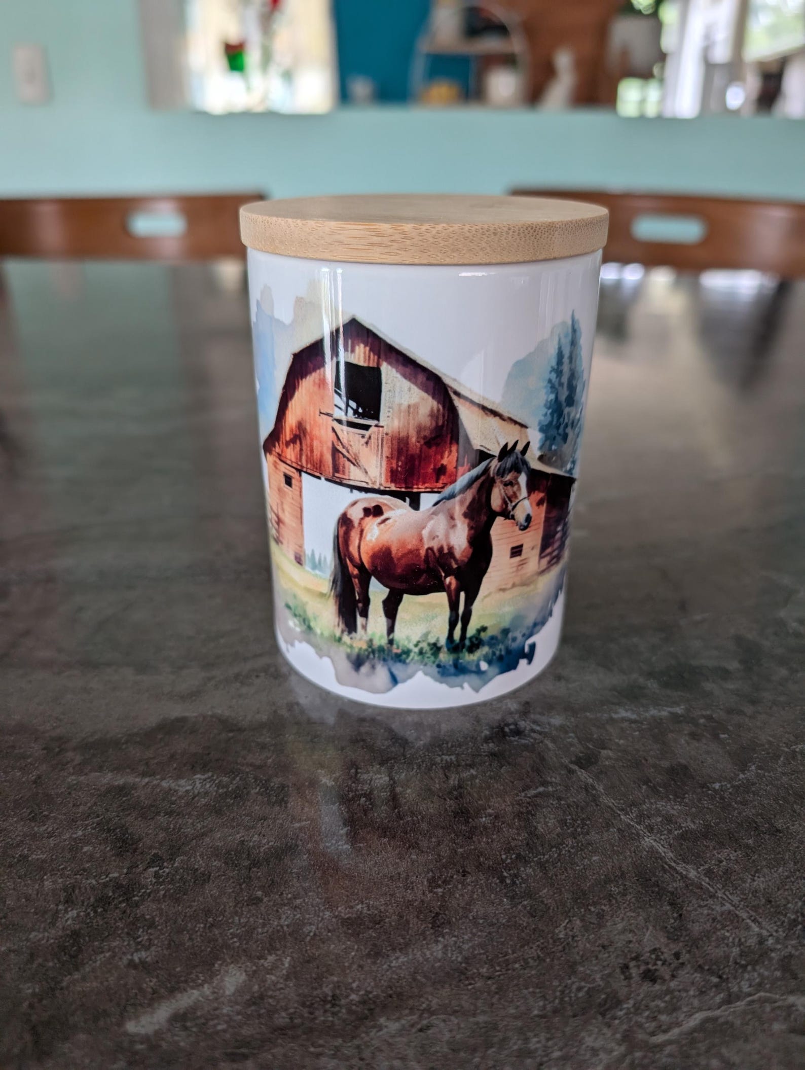Horse Ceramic Canister, Rustic Barn Jar, Decorative Container - Etsy