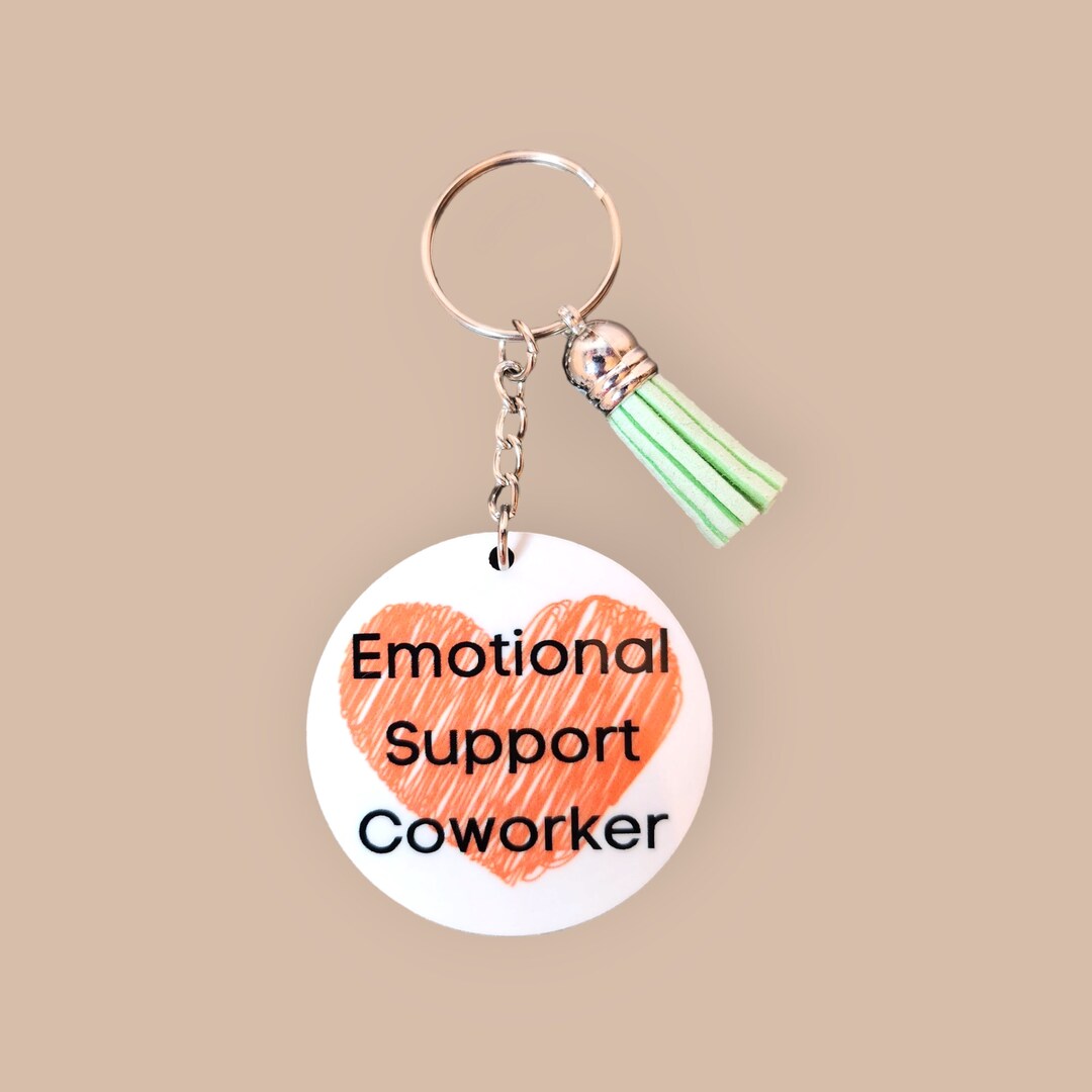 Emotional Support Coworker KEYCHAIN, Tassel Keychain - Etsy