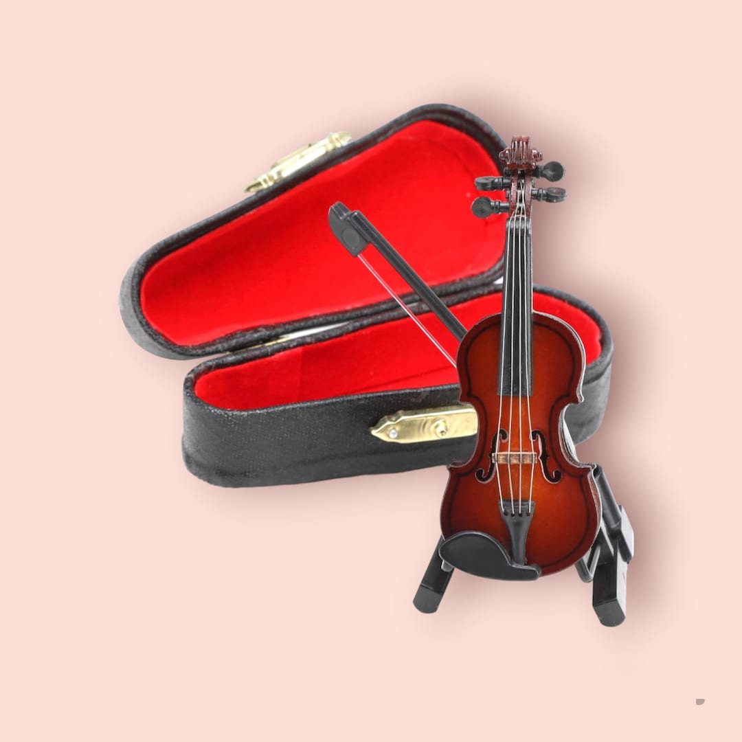 Wooden Violin Model Ornament, Desktop Decor, Miniature Replica Set ...