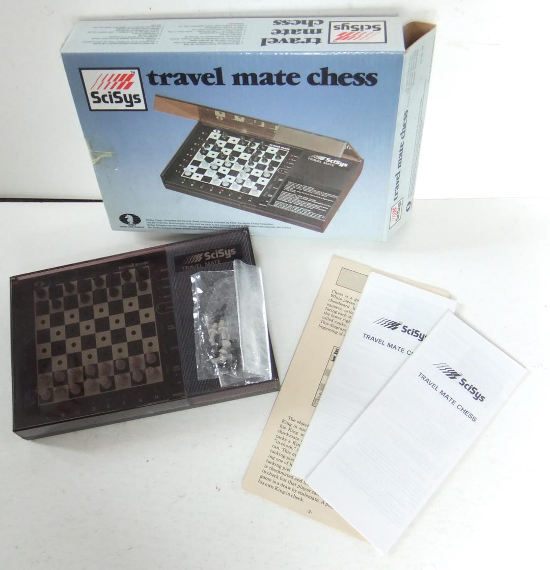 Rare, Vintage Early Computer Chess Set Scisys Travel Mate, 1984 Working ...