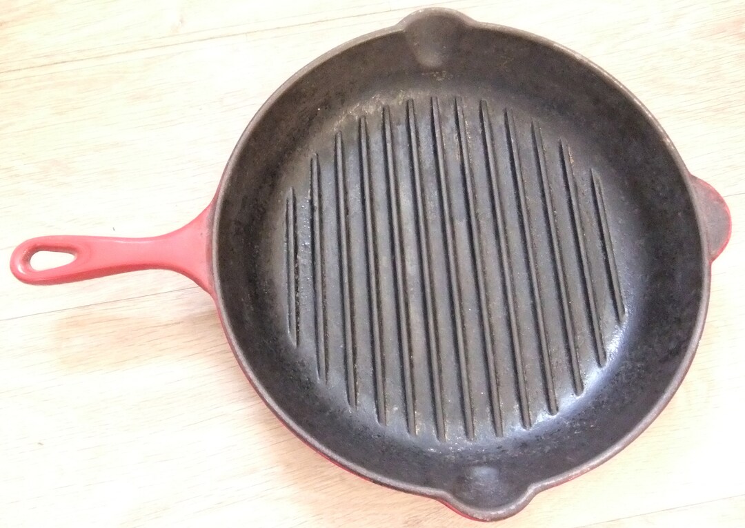 Rare, Vintage Le Creuset Circular Cast Iron 26cm Grillit Pan Used, Worn ...