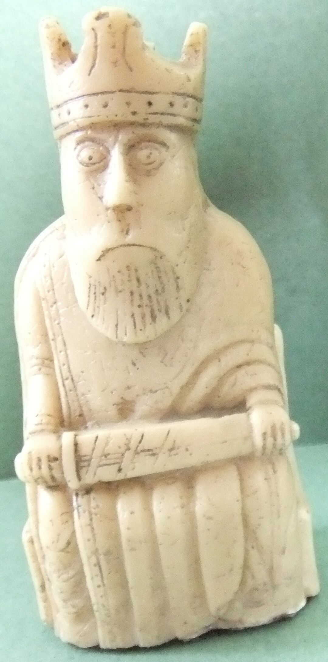 Rare, Full-scale Replica Lewis Chess Piece Early King, Ivory Finish ...