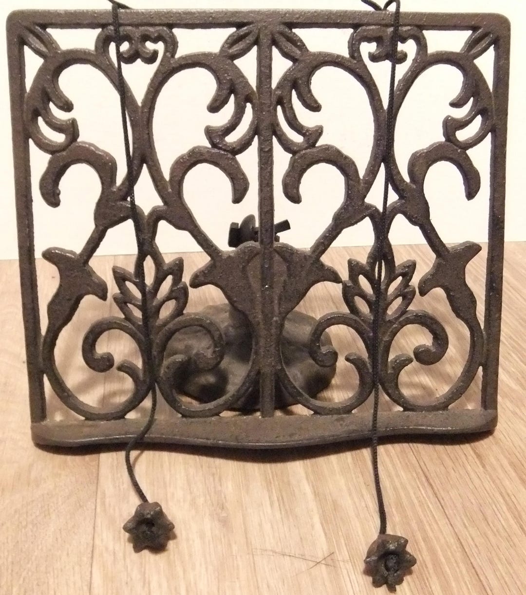 Rare Antique Adjustable Cast Iron Book Stand With Page Markers Good ...