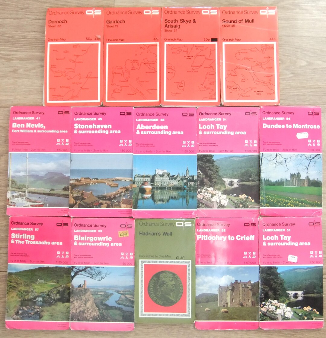 Joblot of Vintage Ordnance Survey Maps Areas of Scotland, Etc. 1950s ...