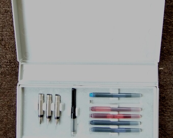Rare, Vintage Parker Vector Fountain Pen / Calligraphy Set in Case Good ...