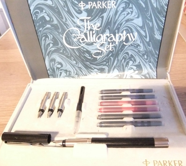 Rare, Vintage Parker Vector Calligraphy Pen Set instruction Booklet 4 ...