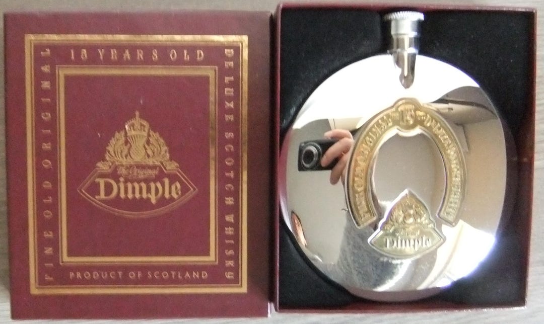 Ultra-rare the Original Dimple Scotch Whisky Stainless Steel Hipflask ...