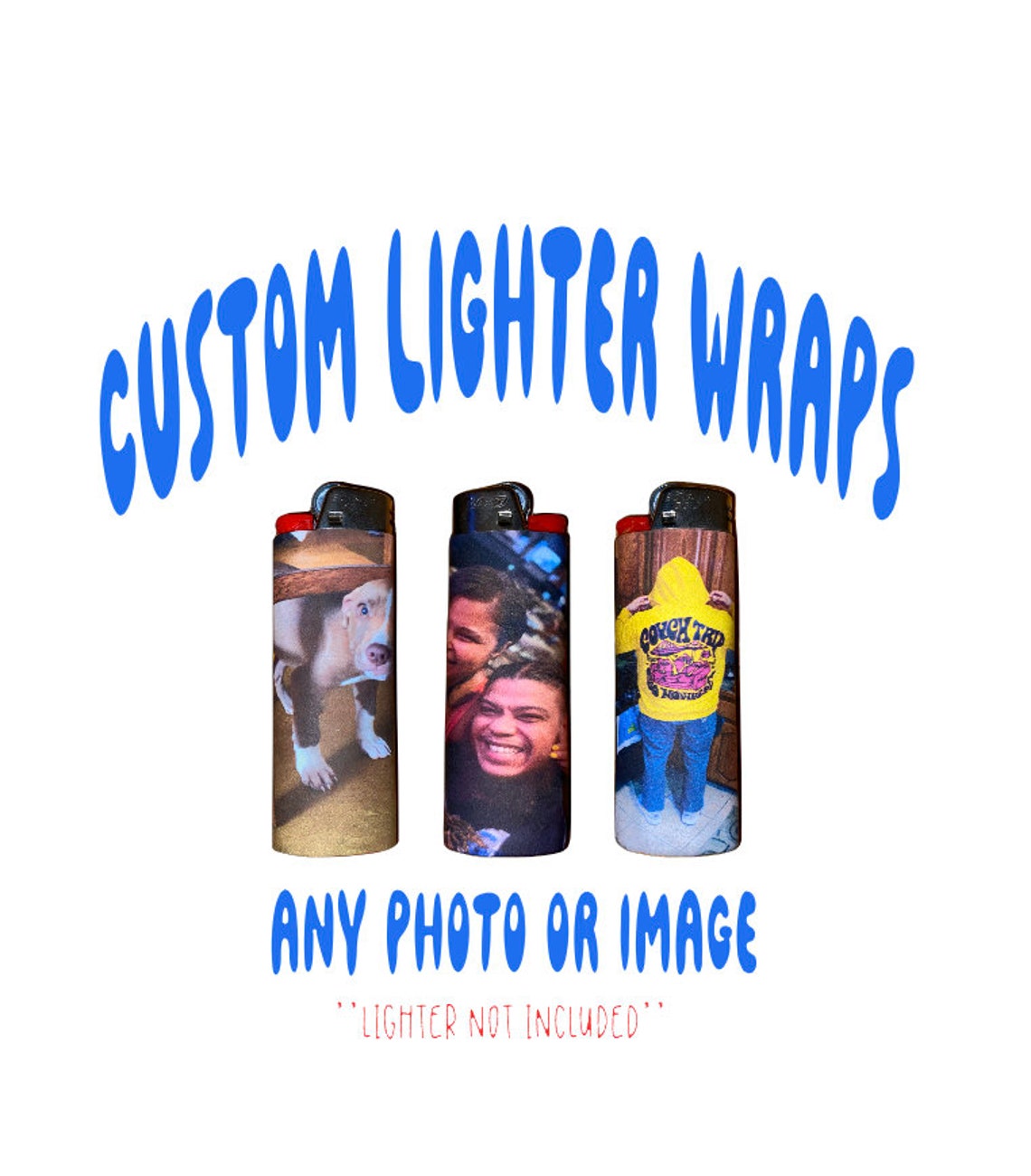CUSTOM LIGHTER WRAPS (matte) Photo for Lighter - Any Image - Any Text ...