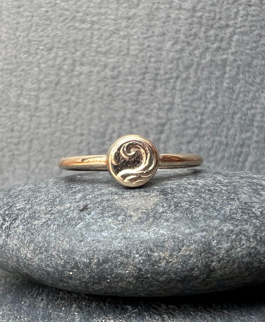 Breaking Wave Talisman Ring, Solid 14k Yellow Gold - Etsy