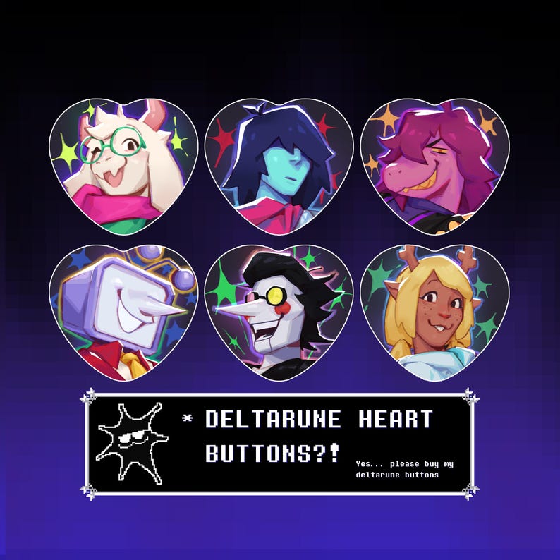 Deltarune Heart Buttons - Etsy