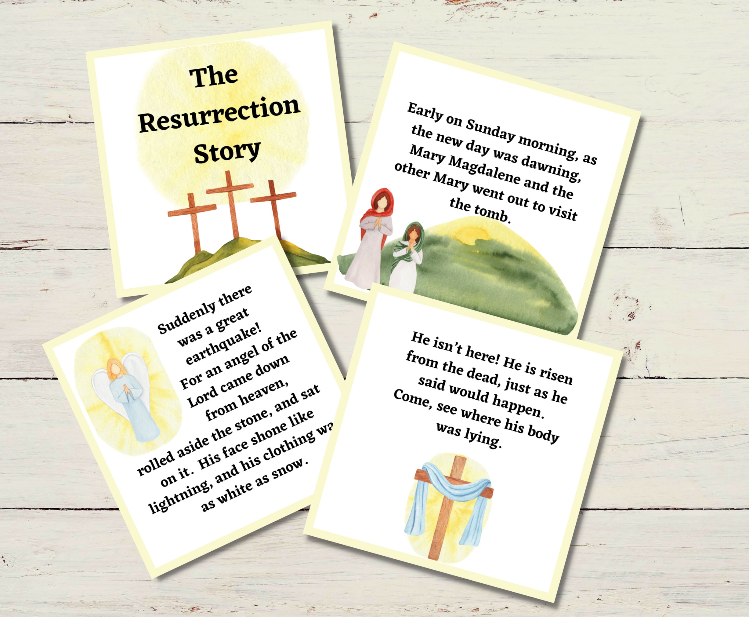 Easter Story Cards Digital Download, Resurrection Story Printable Cards ...