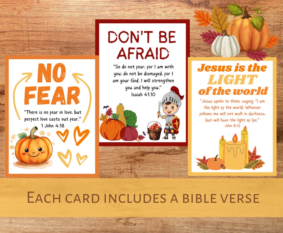 Christian Halloween Tracts Bible Verse Scripture Cards Fall Harvest ...