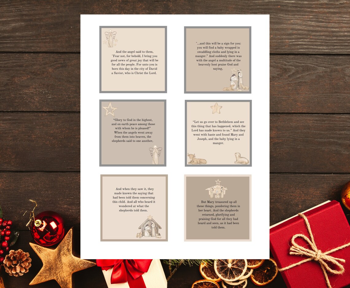 Christmas Story Cards Instant Download Christmas Bible Story - Etsy