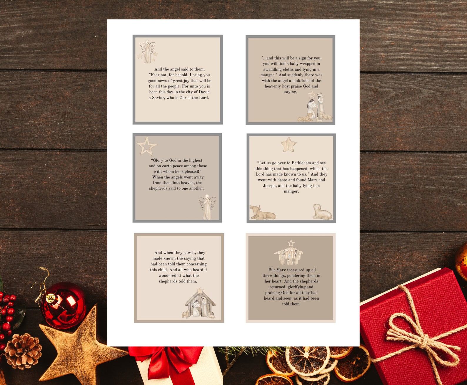 Christmas Story Cards, Instant Download, Christmas Bible Story Cards ...