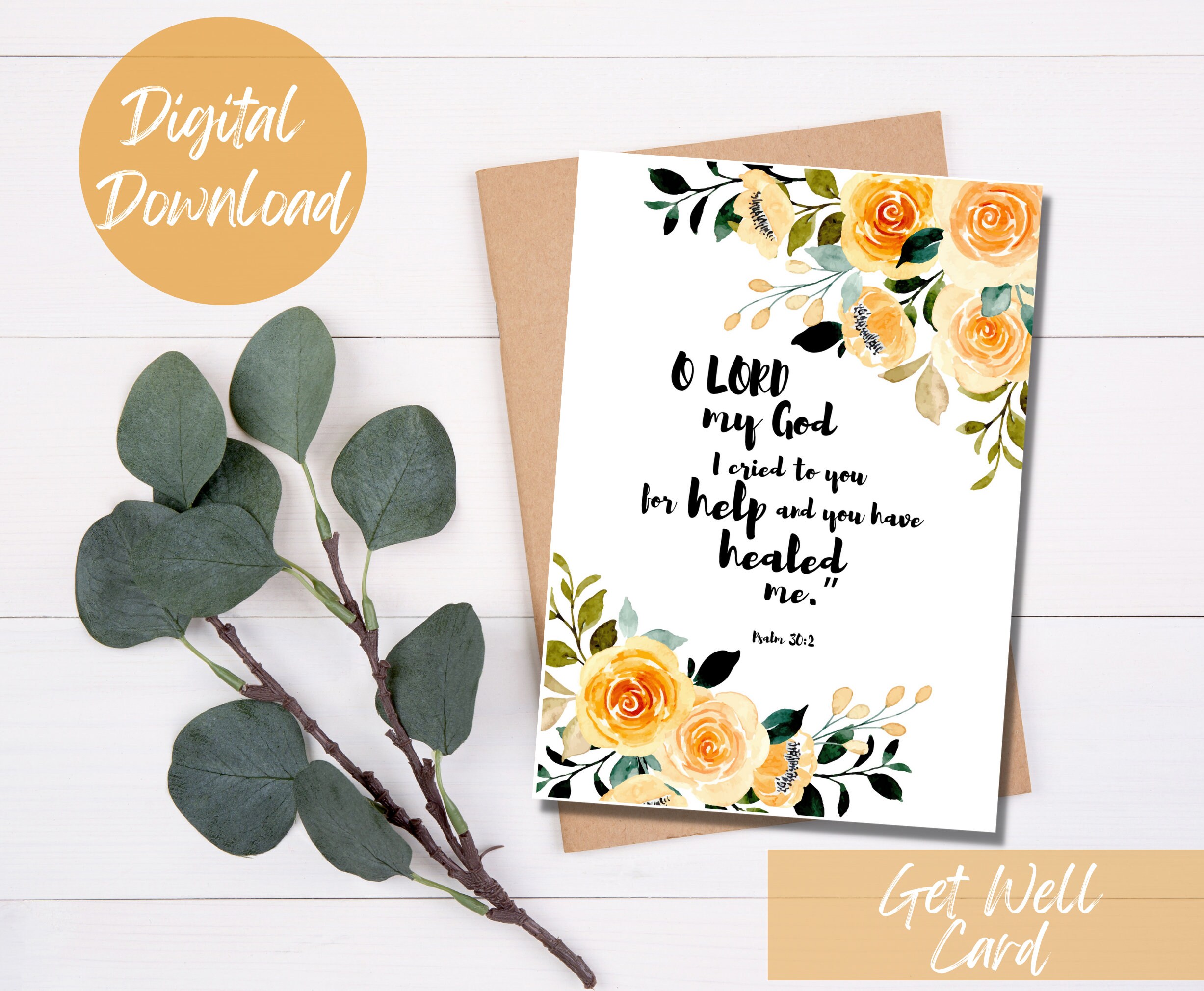Christian Get Well Soon Card Digital Download, Printable Scripture ...