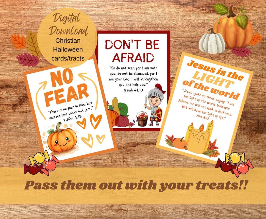 Christian Halloween Tracts Bible Verse Scripture Cards Fall Harvest ...