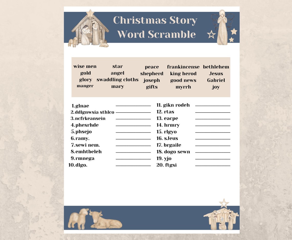 Christmas Bible Activity Sheets Instant Download, Christmas Story ...