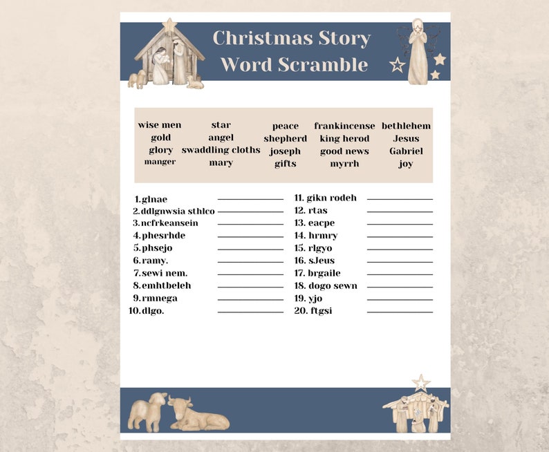 Christmas Bible Activity Sheets Instant Download, Christmas Story ...
