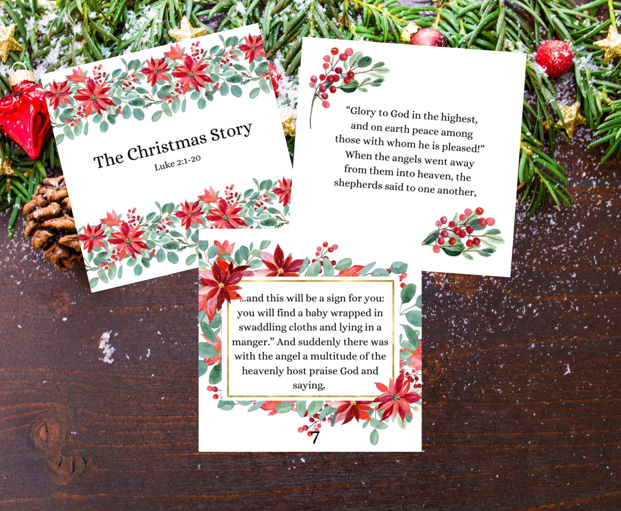 Christmas Story Cards Instant Download, True Story of Christmas Digital ...