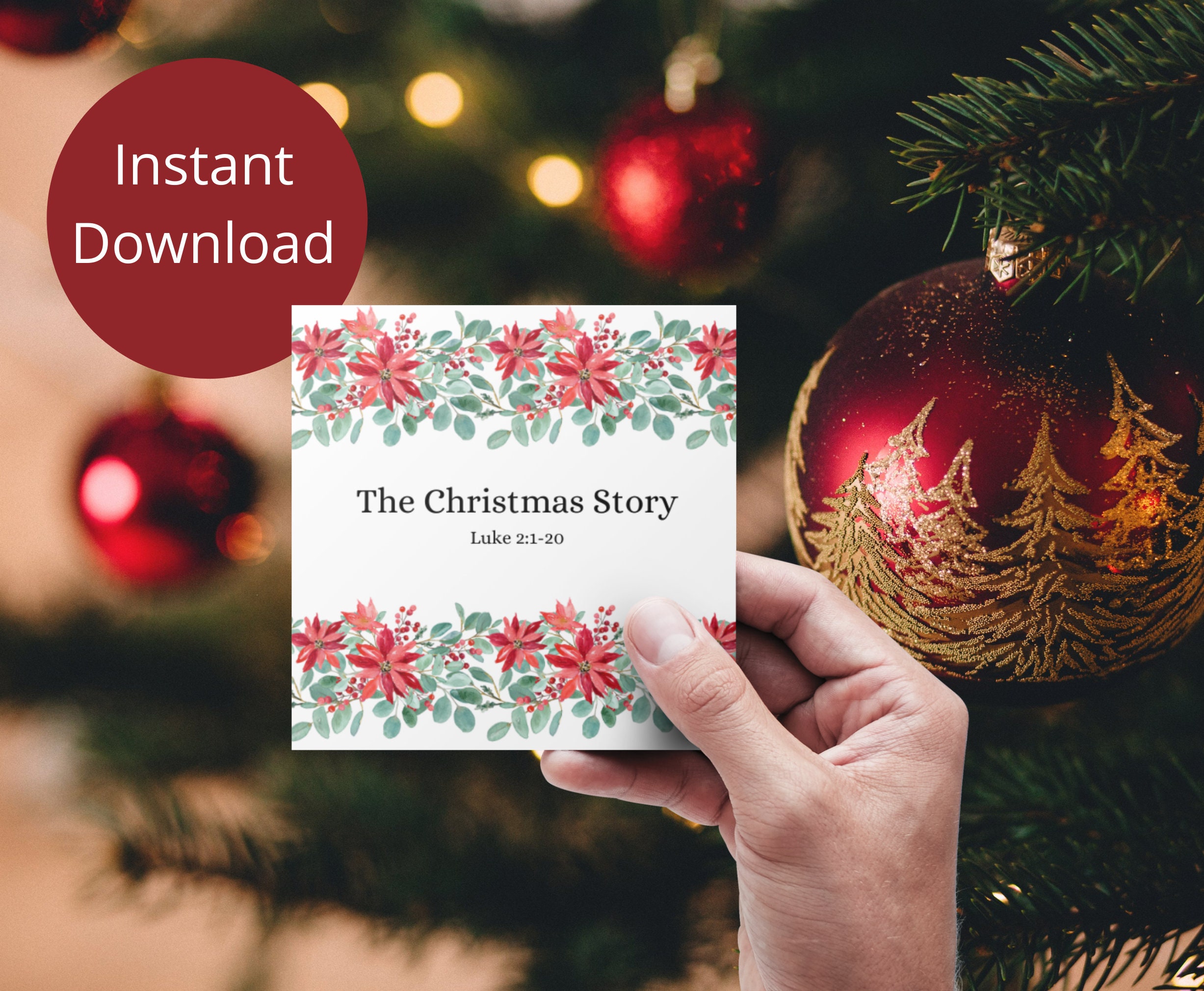 Christmas Story Cards Instant Download, True Story of Christmas Digital ...