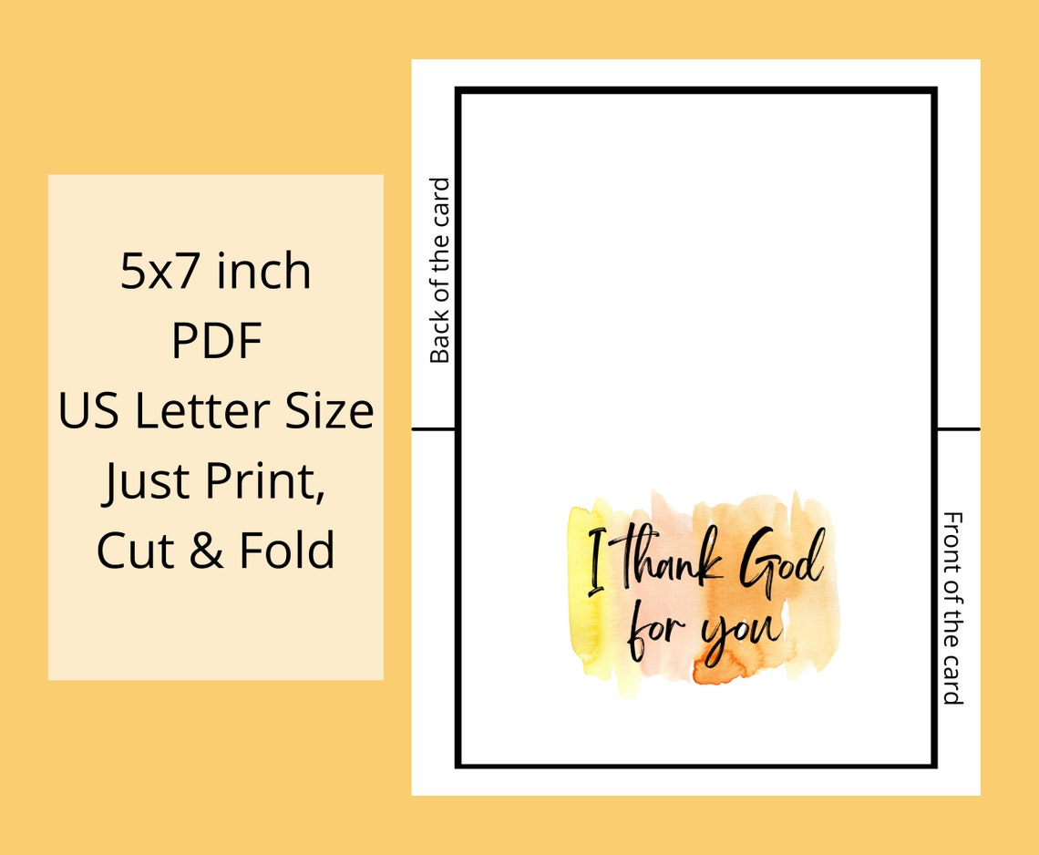 Christian Thank You Card Digital Download. Religious Instant Download ...