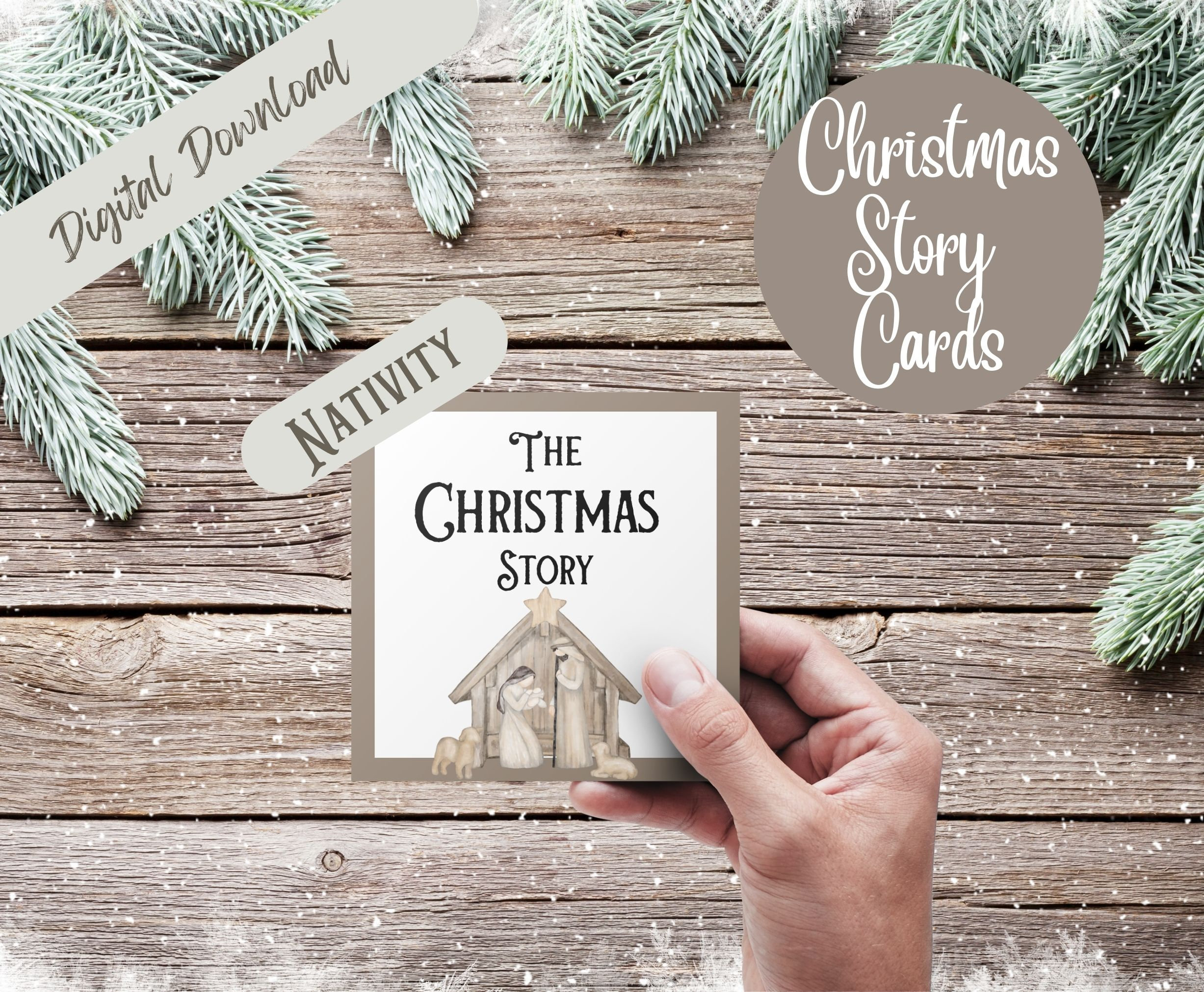 Christmas Story Cards Nativity Scene Instant Download, Printable ...