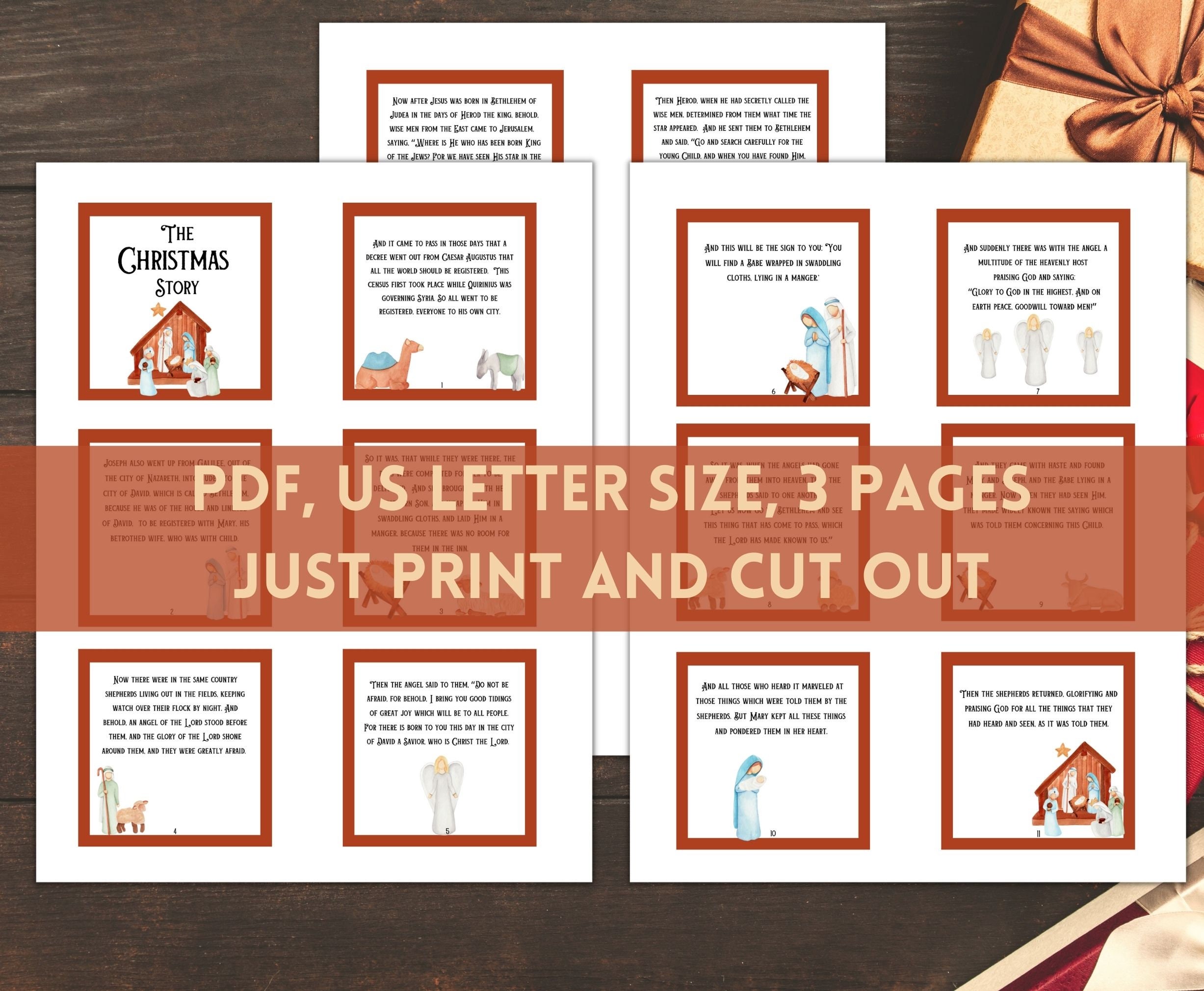 Christmas Story Cards, Nativity Scene Printable Cards, True Account of ...