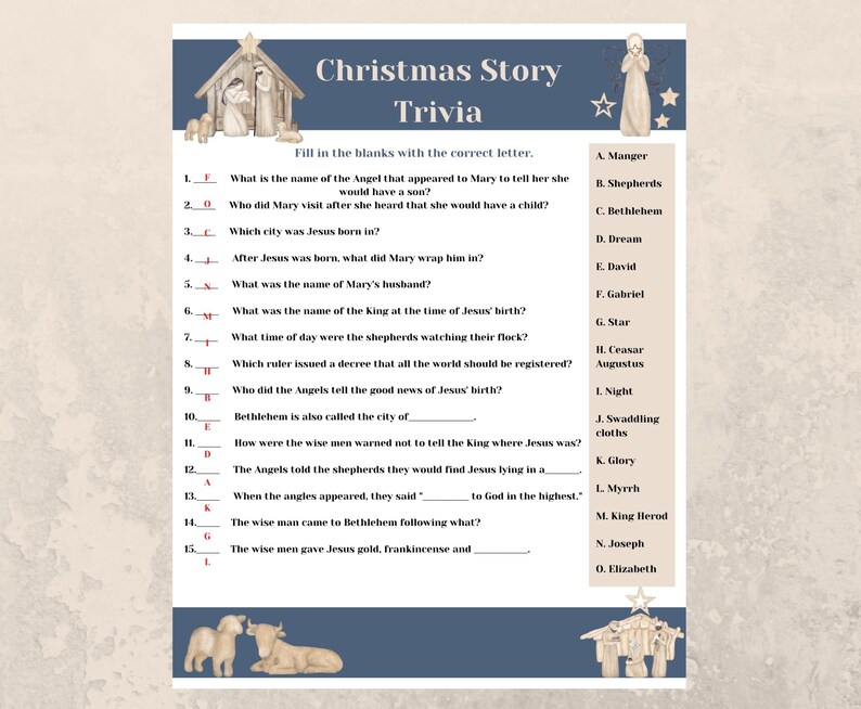 Christmas Bible Activity Sheets Instant Download, Christmas Story ...
