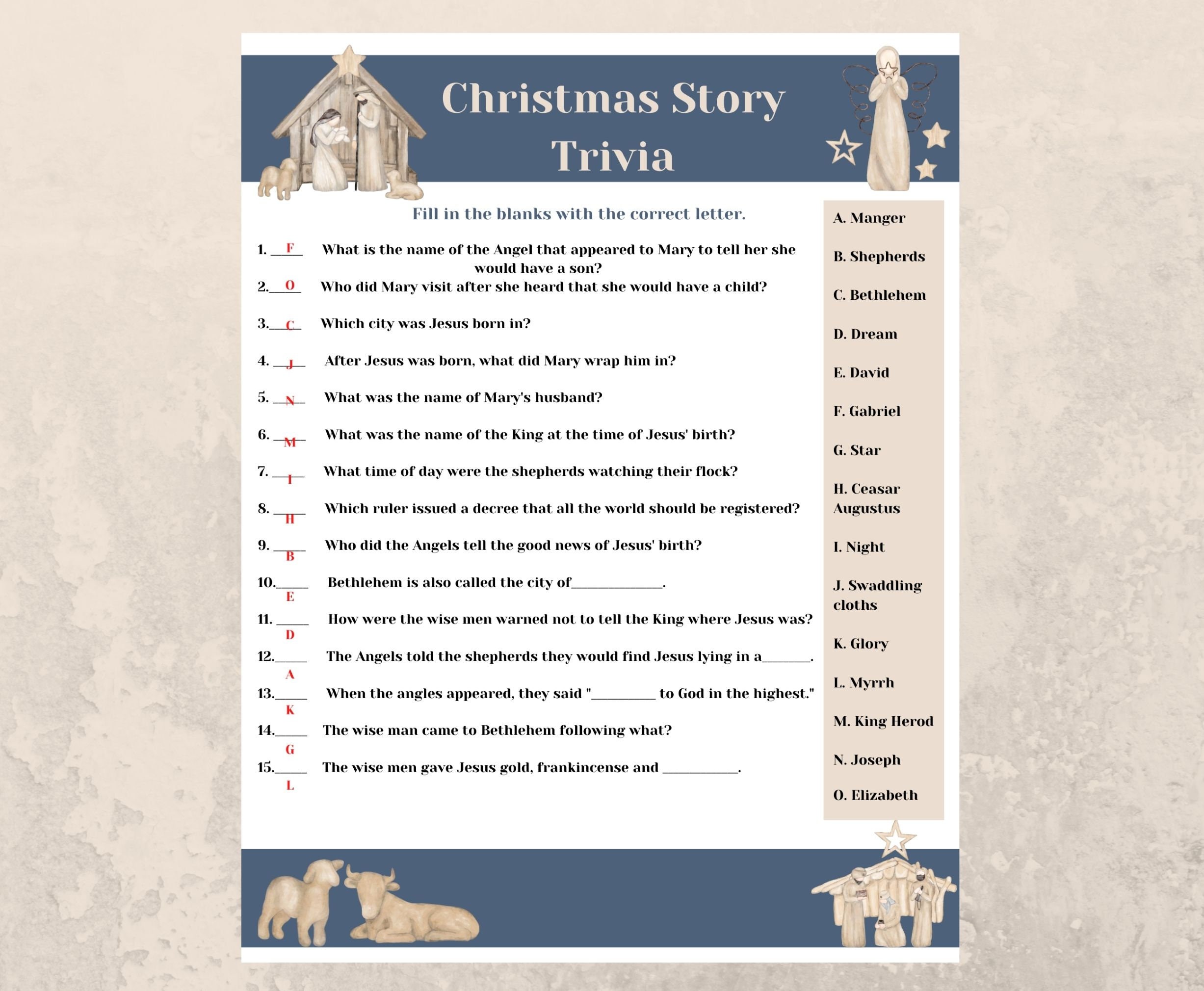 Christmas Bible Activity Sheets Instant Download, Christmas Story ...
