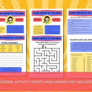 Super Hero Bible Activity Sheets Digital Download Sunday - Etsy
