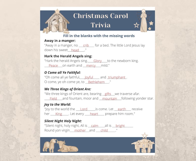 Christmas Bible Activity Sheets Instant Download, Christmas Story ...