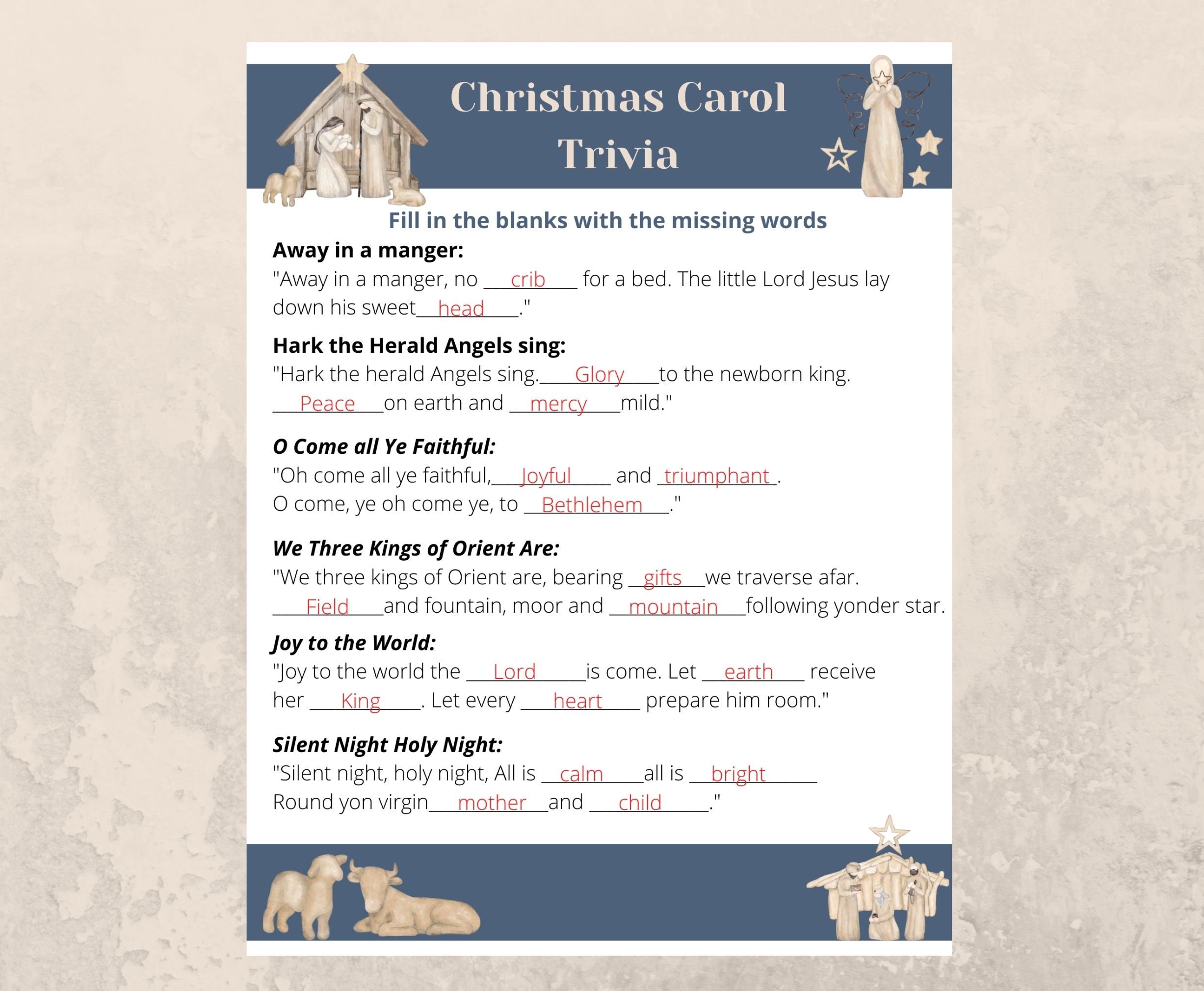 Christmas Bible Activity Sheets Instant Download, Christmas Story ...