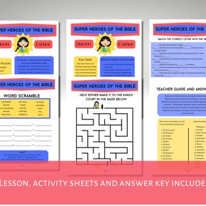 Super Hero Bible Activity Sheets Digital Download, Sunday School Church ...
