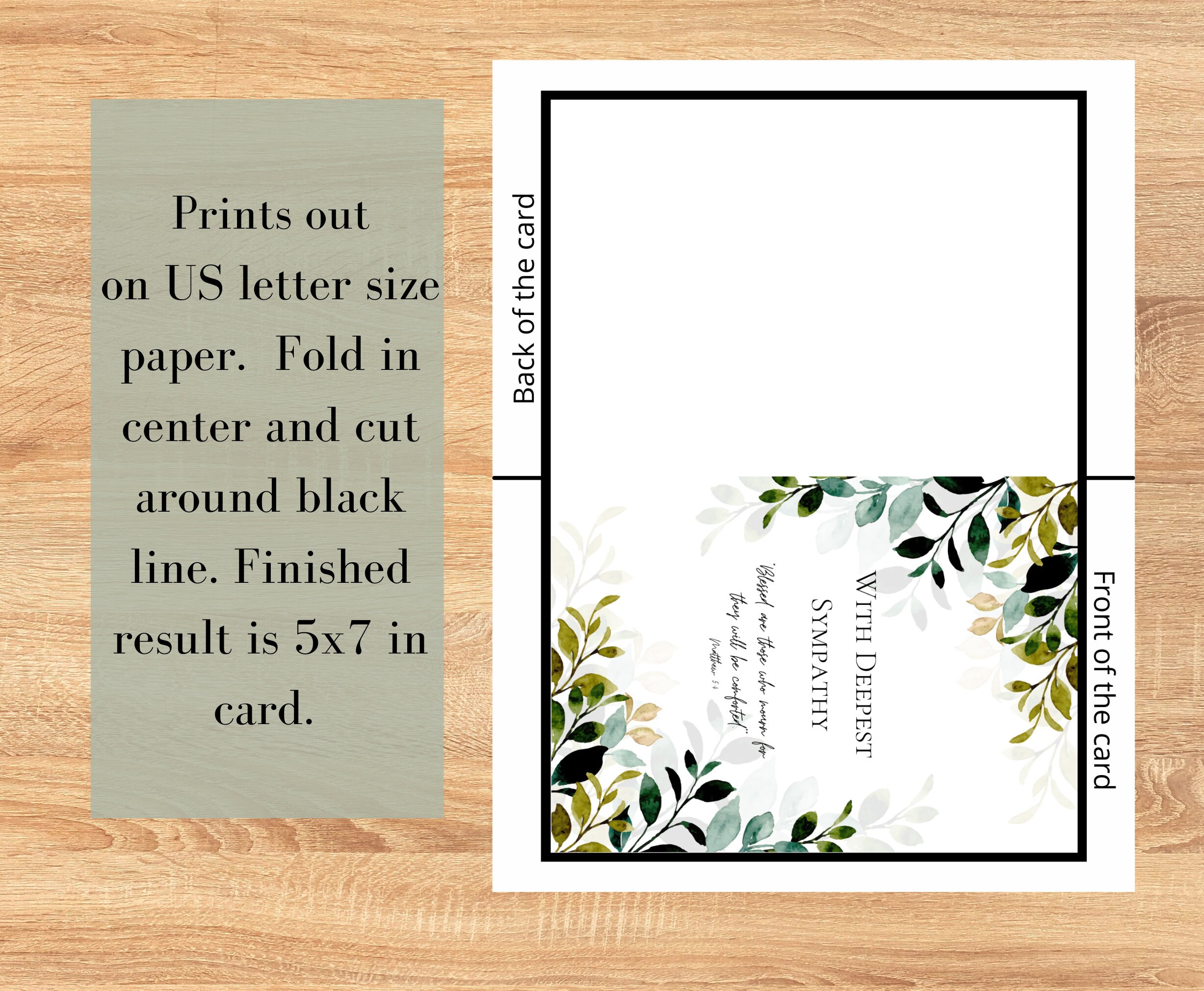 Christian Sympathy Card, Scripture Verse, 5x7 Printable (PDF) - Etsy
