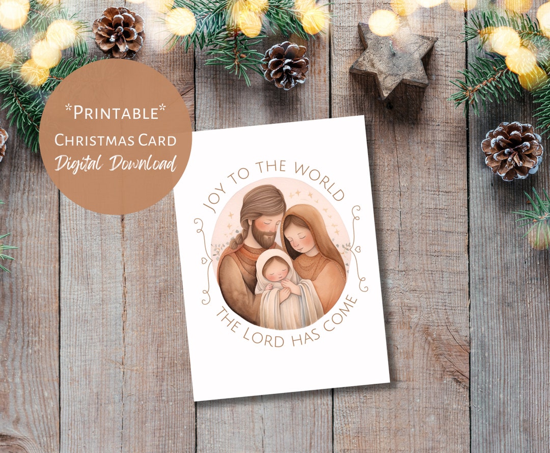 Printable Christmas Nativity Card, Digital Instant Download, Joseph and ...