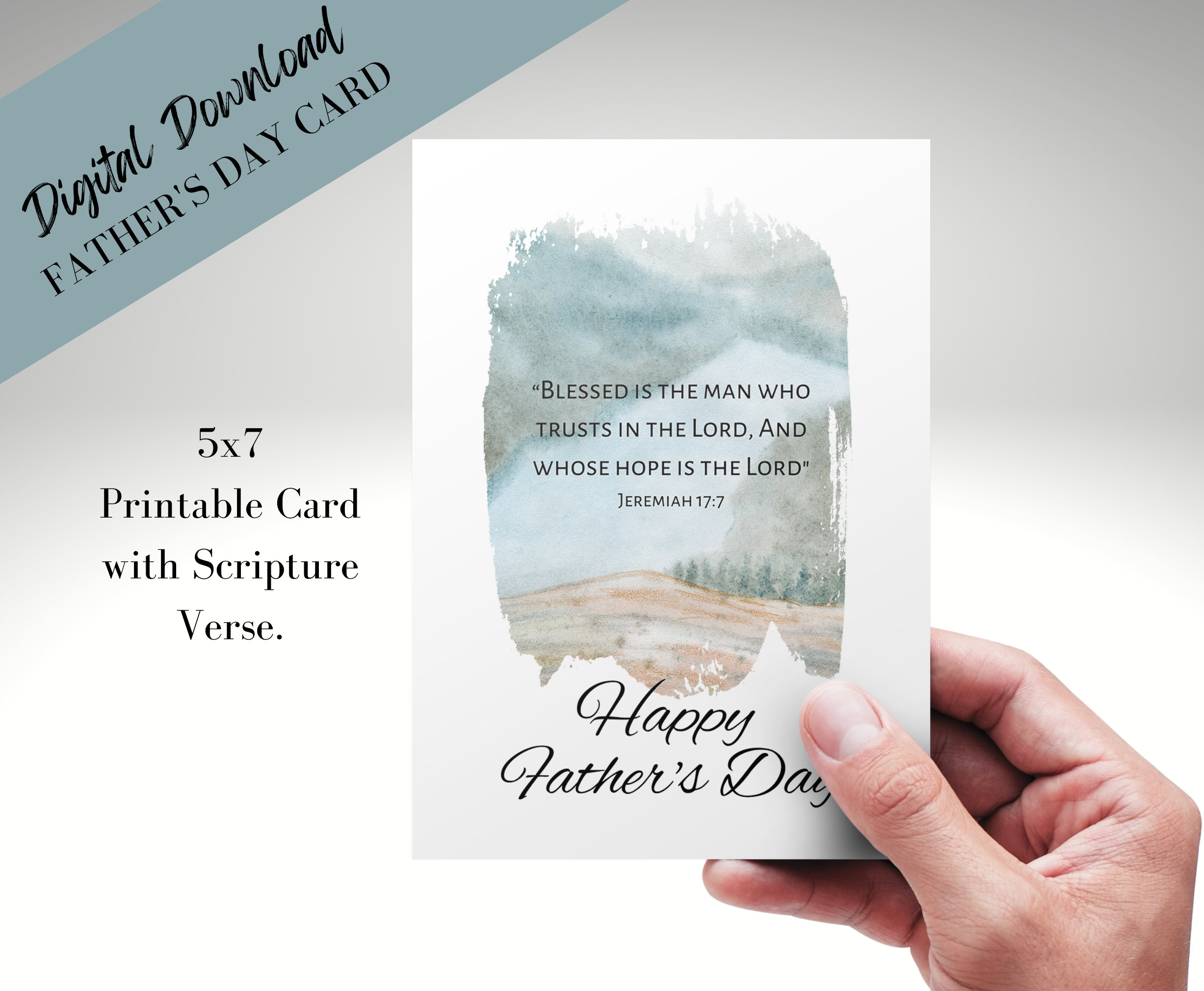 Religious Father's Day Card, Digital Download, Printable Scripture ...