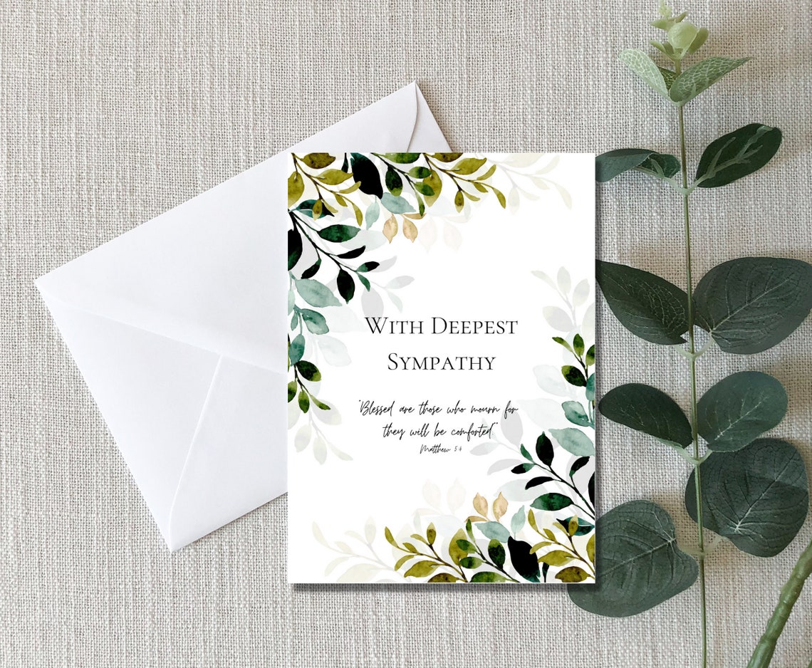 Christian Sympathy Card Digital Download, Printable Religious Card for ...