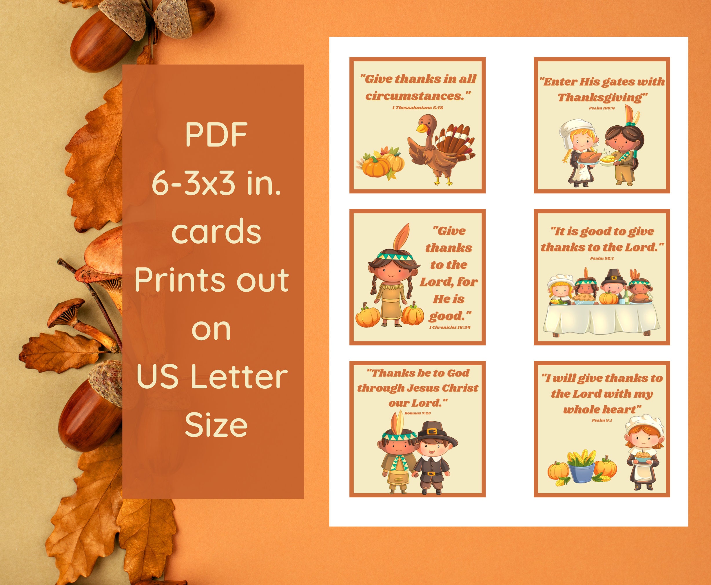 Thanksgiving Scripture Verse Cards, Printable First Thanksgiving ...